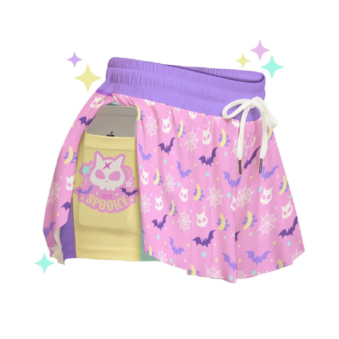 Spooky Cute Flowy Shorts | Candycore Spooky Pastel Alt Clothing, Y2K ...