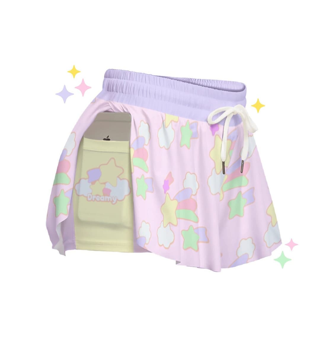 Dreamy Pink Flowy Shorts | Candycore Soft Pastel Alt Clothing, Y2K ...