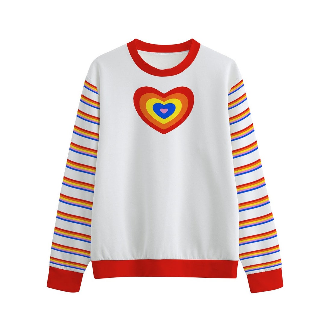 Rainbow Heart Sweatshirt | Kidcore Sweater | Kawaii Clothes | Cute ...