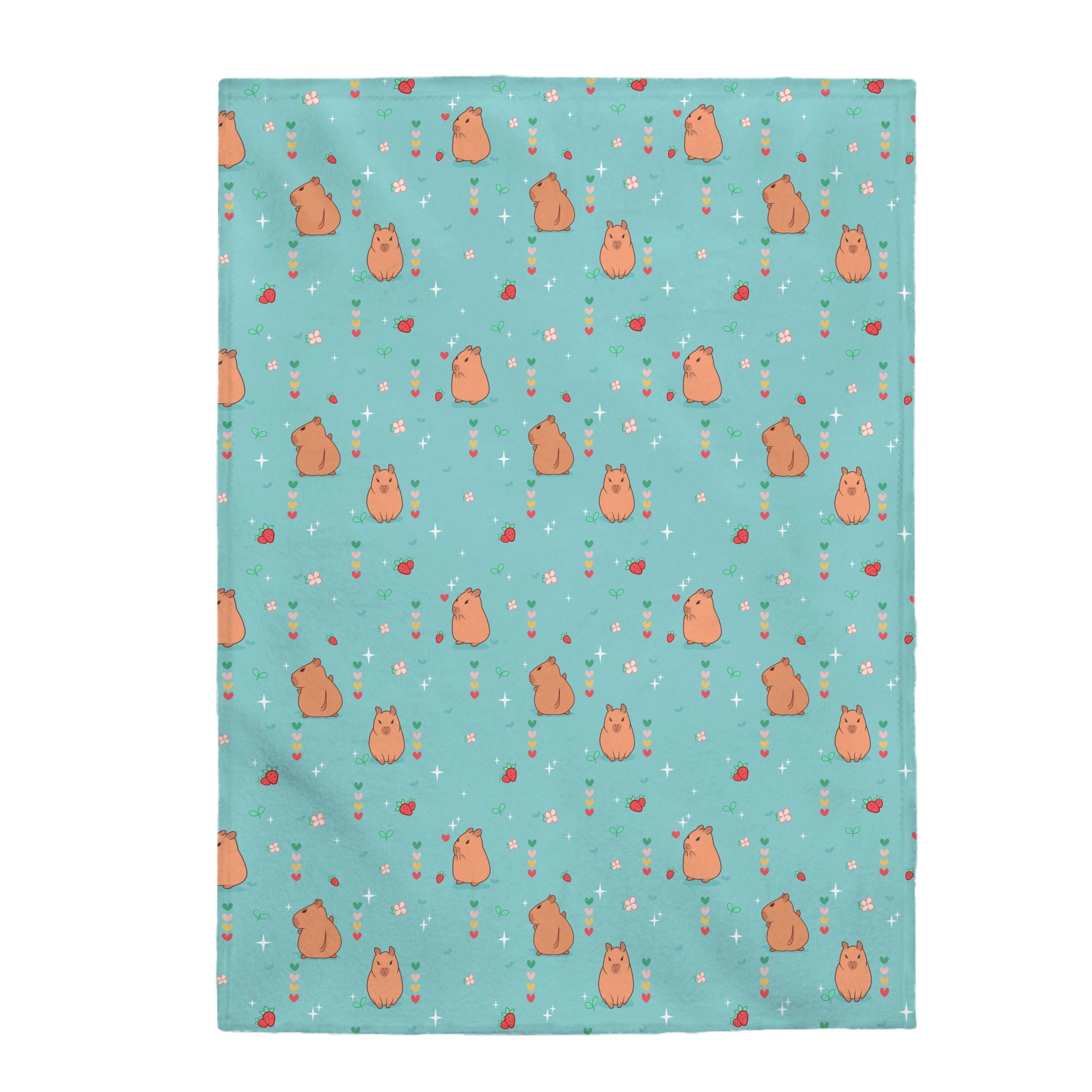 Capybara Plush Blanket Capybara Strawberry Cozy Plush Throw - Etsy