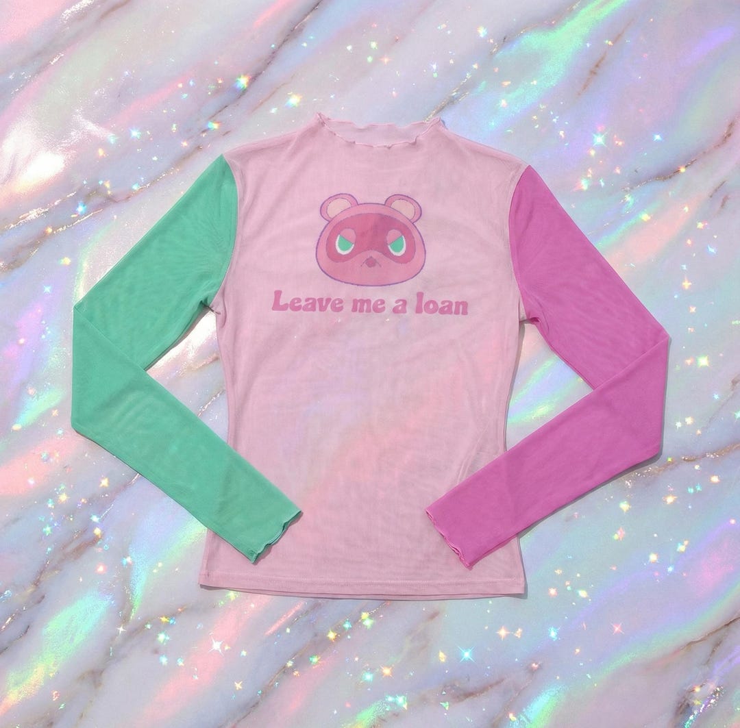 Kawaii Mesh Top | Soft Pastel Pink Cute Women's Sheer Mesh Long Sleeve ...