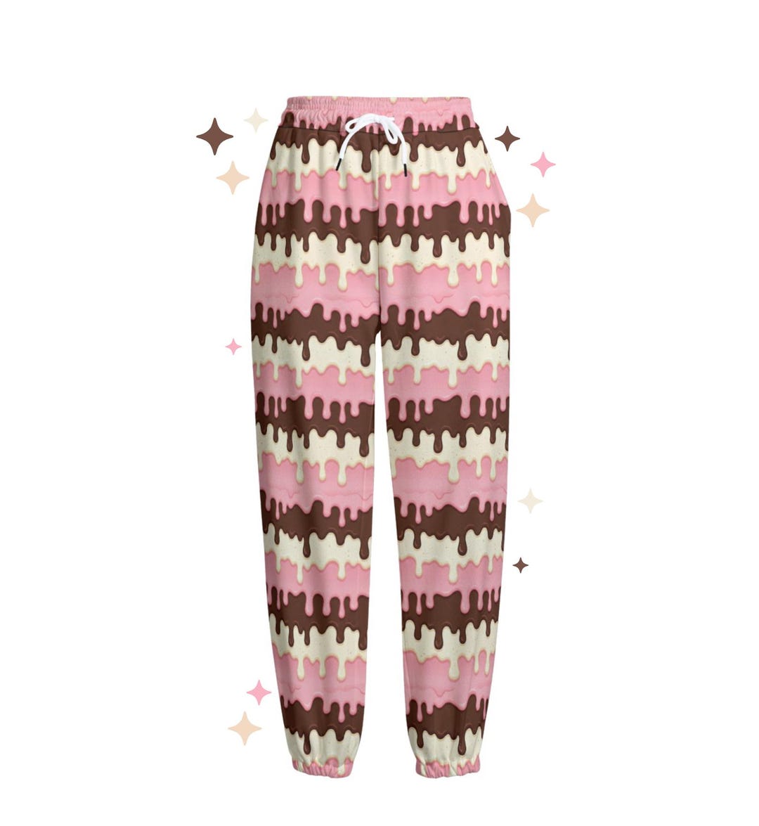 Neapolitan Drippy Cream Joggers | Kawaii Sweatpants | Cute Drip Decora ...