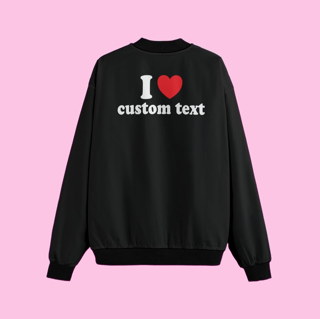 Custom Text Jacket | Choose Your Own Text | Fleece Bomber Jacket | Y2K ...