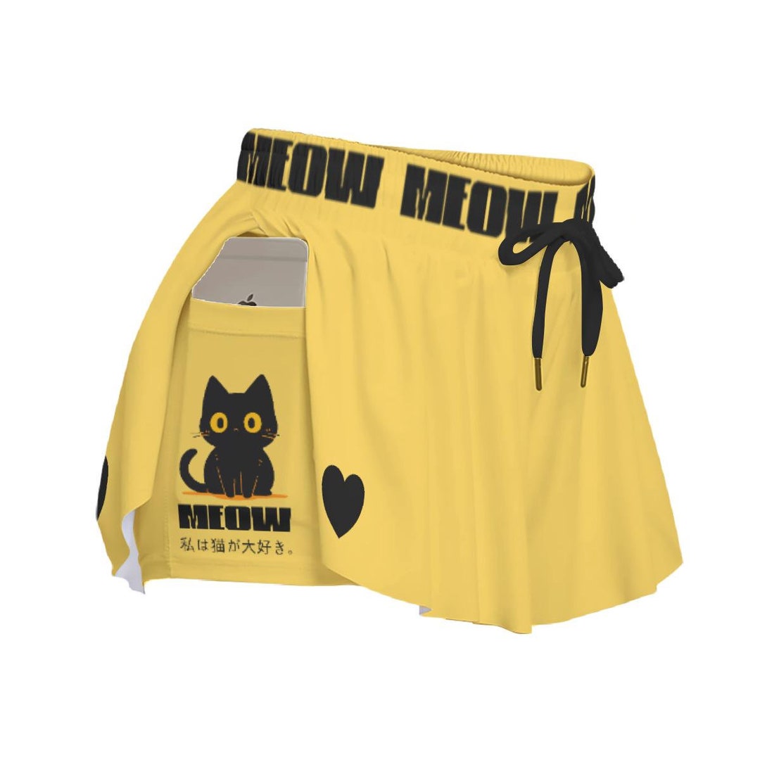 Tokyo Cat Flowy Shorts | Jfashion Cute Neko Bottoms | Kawaii Clothing ...