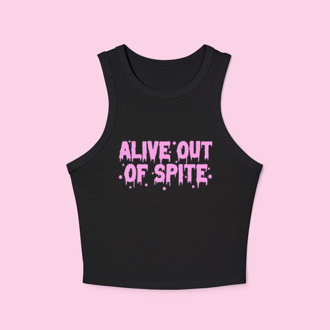 Alive Out of Spite Rib Racer Tank | SNUG FIT | Cute Goth Y2K Graphic ...
