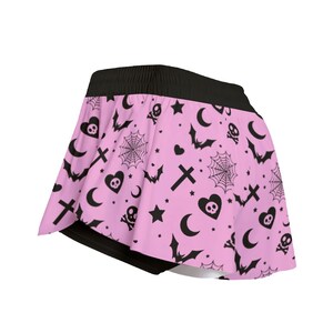 Soft Goth Flowy Shorts | Pink Skull Spooky Pastel Goth, Alt Clothing ...