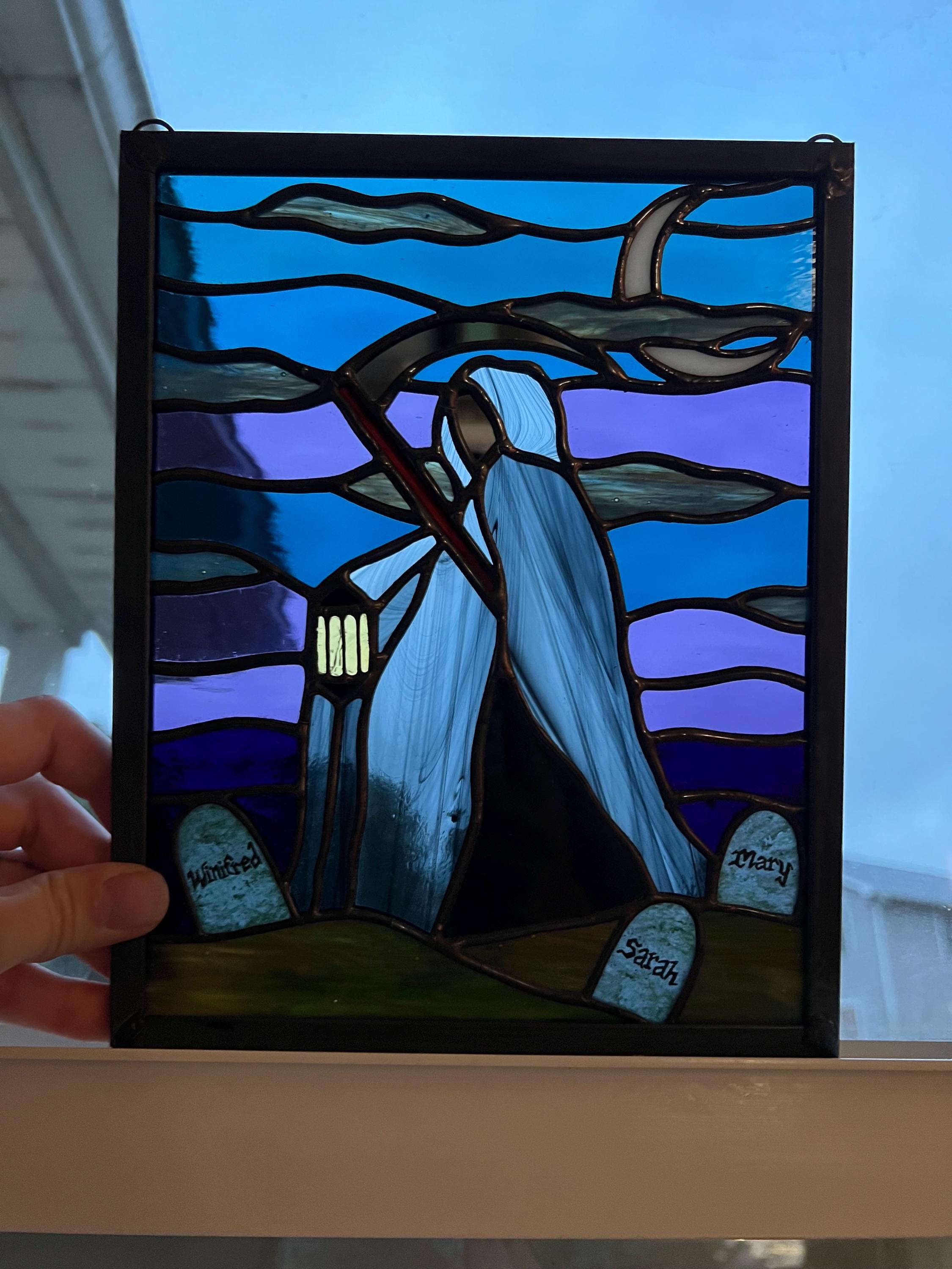 Grim Reaper Stained Glass Window Panel - Etsy