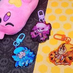 Mystery Skulls Animated Keychain Double Sided Colored Acrylic Charm ...