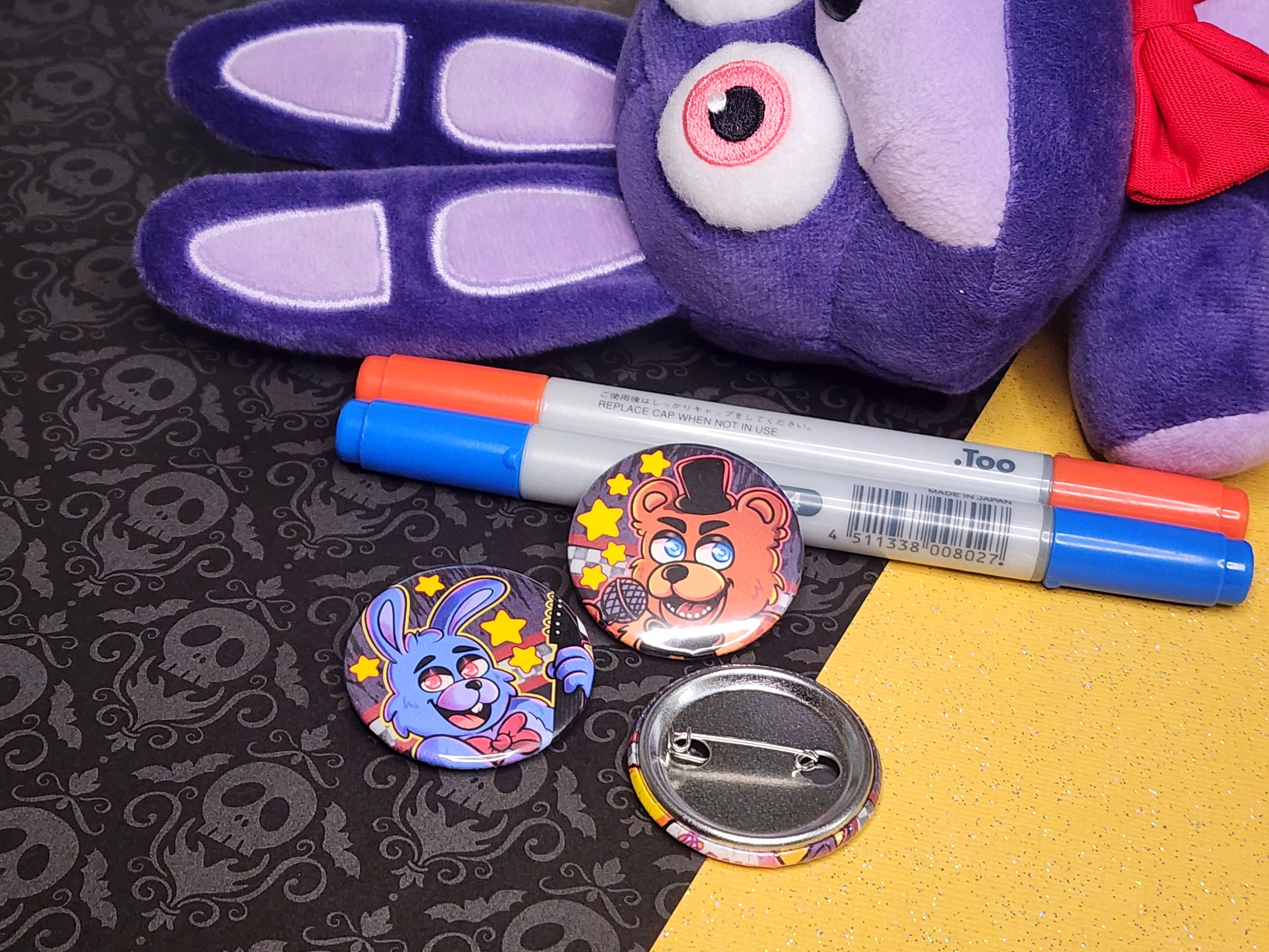 Five Nights at Freddy's Pins Glossy or Holographic FNAF Buttons ...