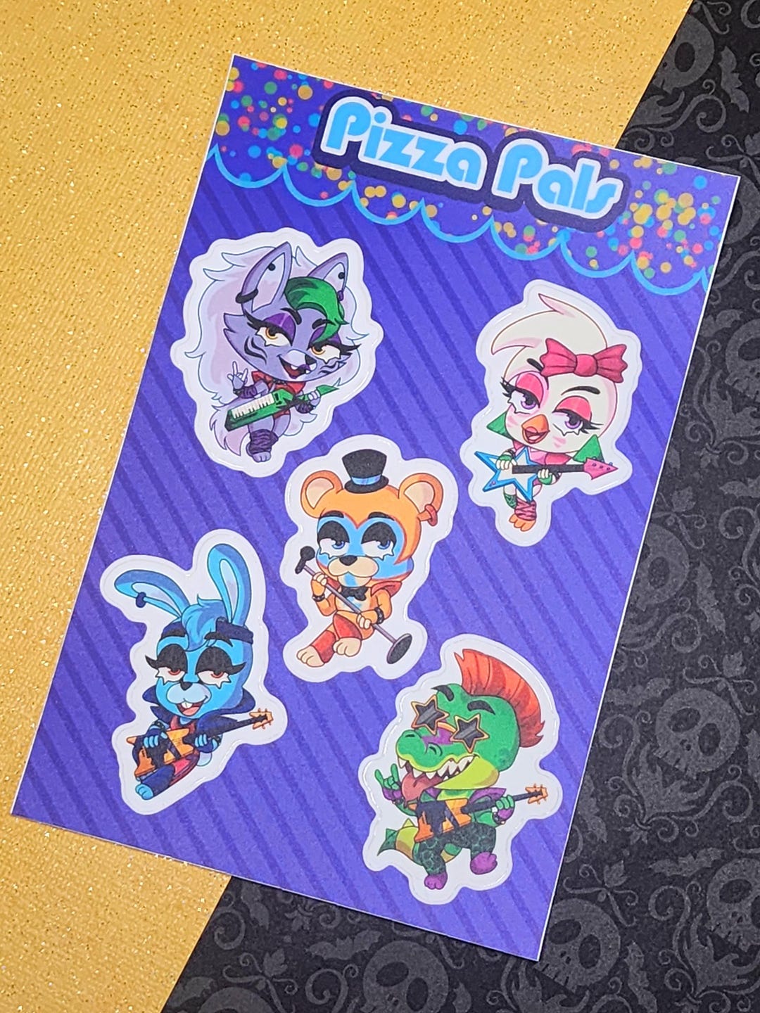 Five Nights at Freddy's Security Breach Sticker Sheet Glamrock Freddy ...