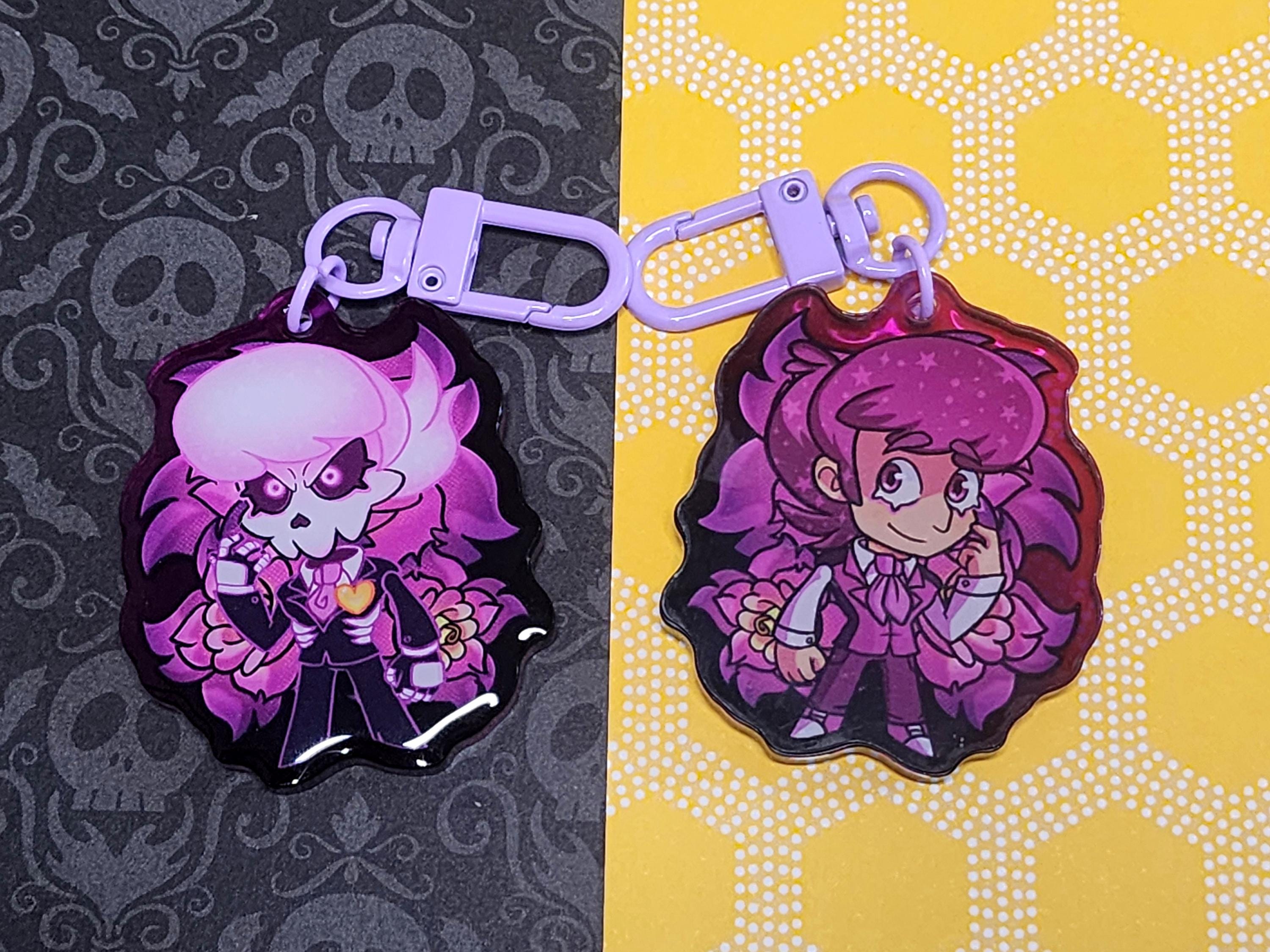 Mystery Skulls Animated Keychain Double Sided Colored Acrylic Charm ...