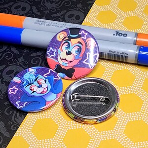 Five Nights at Freddy's Pins Glossy or Holographic FNAF Buttons ...
