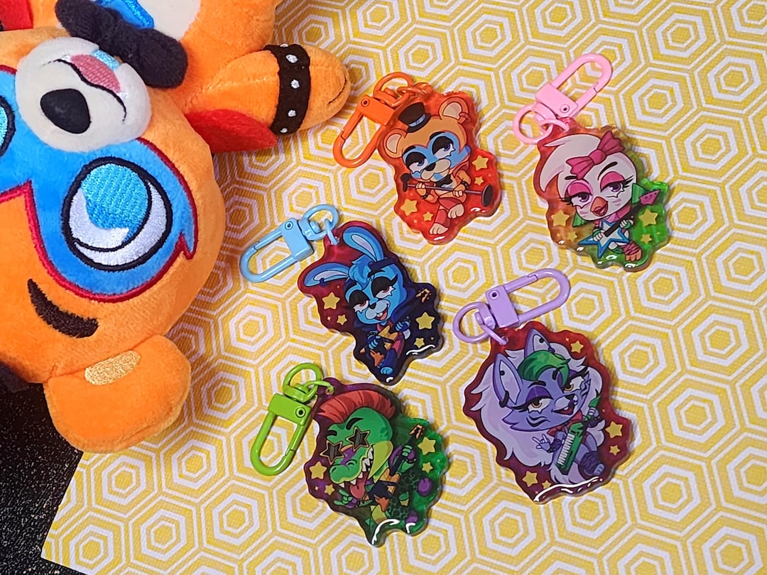 Five Nights at Freddy's Keychain Colorful Acrylic Charm | Security ...