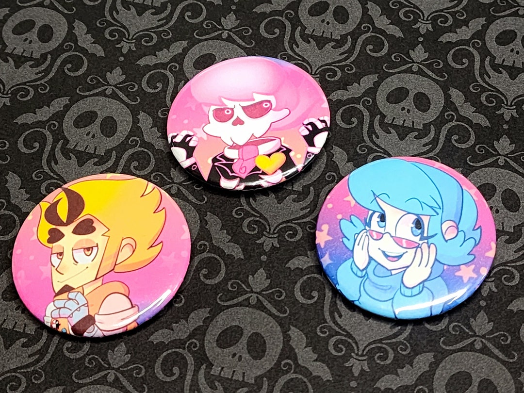 LAST CHANCE Mystery Skulls Animated Pins Holographic or Glossy Buttons ...