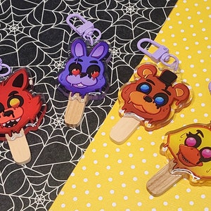 Five Nights at Freddy's Keychain Ice Cream Popsicle Acrylic Charm ...