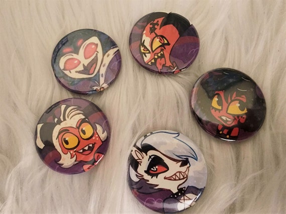 Helluva Boss Button Pin Holographic or Glossy Stolas - Etsy