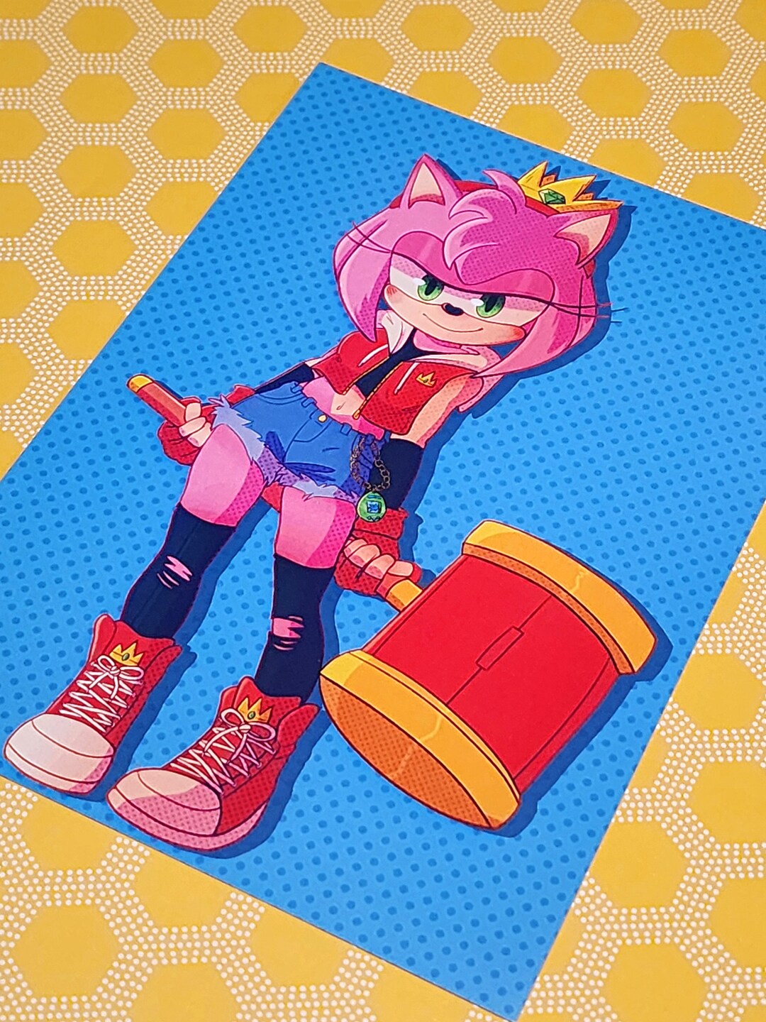 Streetwear Amy Rose Print 5x7 Inch Satin Finish Sonic the Hedgehog Fan ...