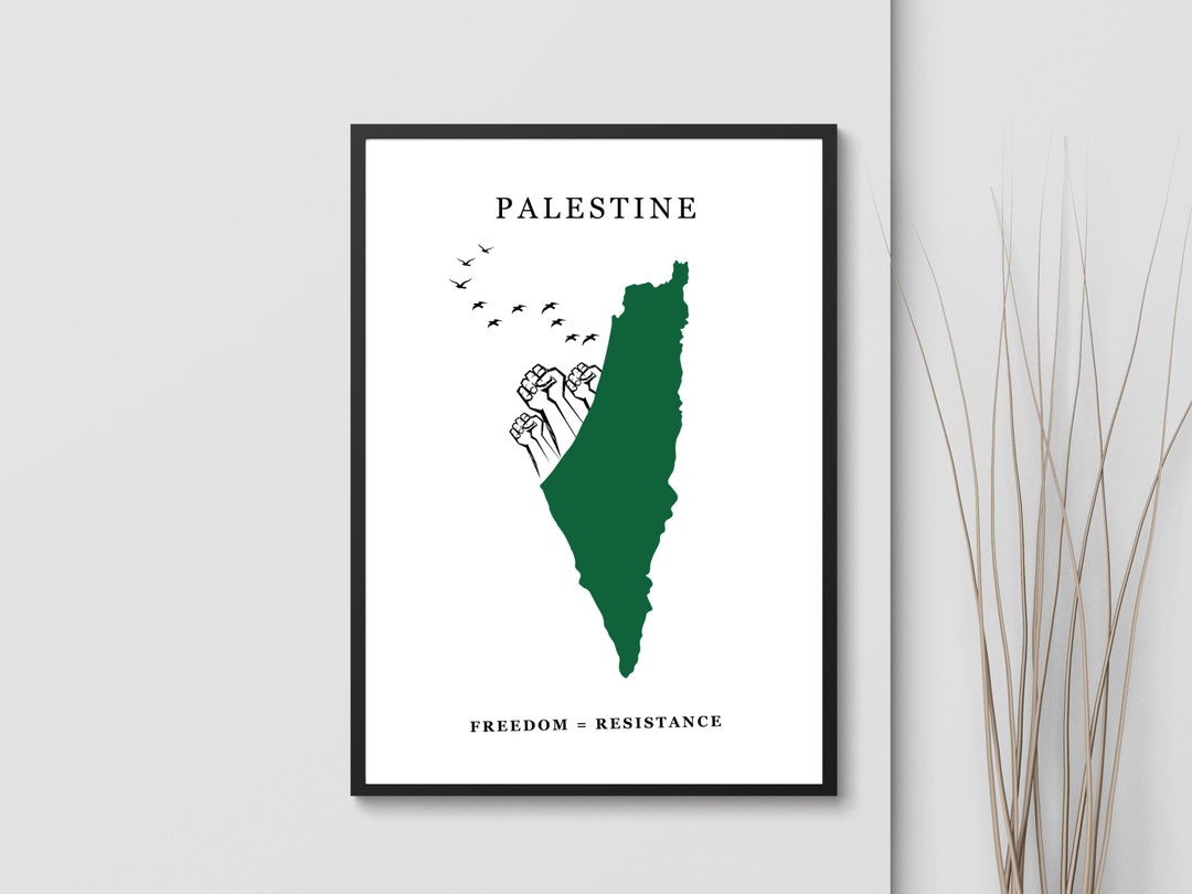 Palestine Map Art Palestine Digital Printable Poster - Etsy