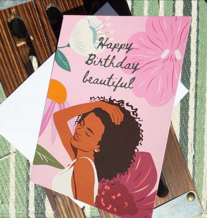 Floral Afro Birthday Card: Black Girl Magic - Etsy