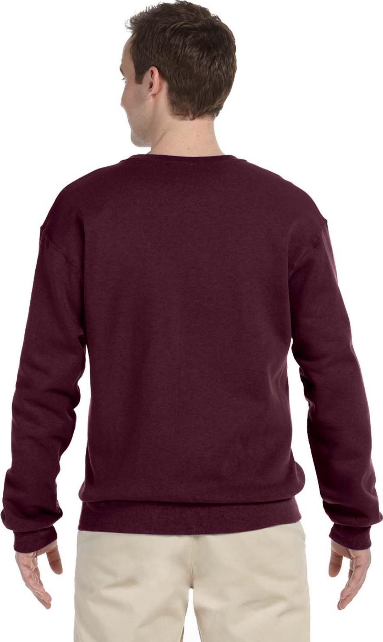 Jerzees Nublend 50/50 Maroon Fleece Crewneck Sweatshirt: Blank Apparel ...