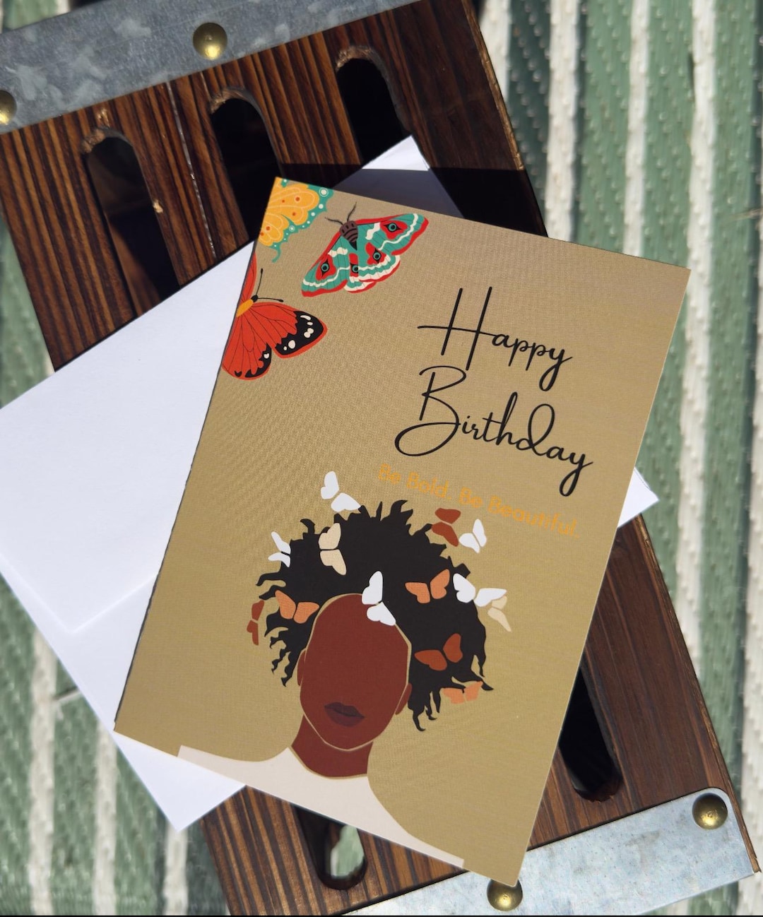 Butterfly Afro Floral Birthday Card/ Birthday Cards / Black Girl ...