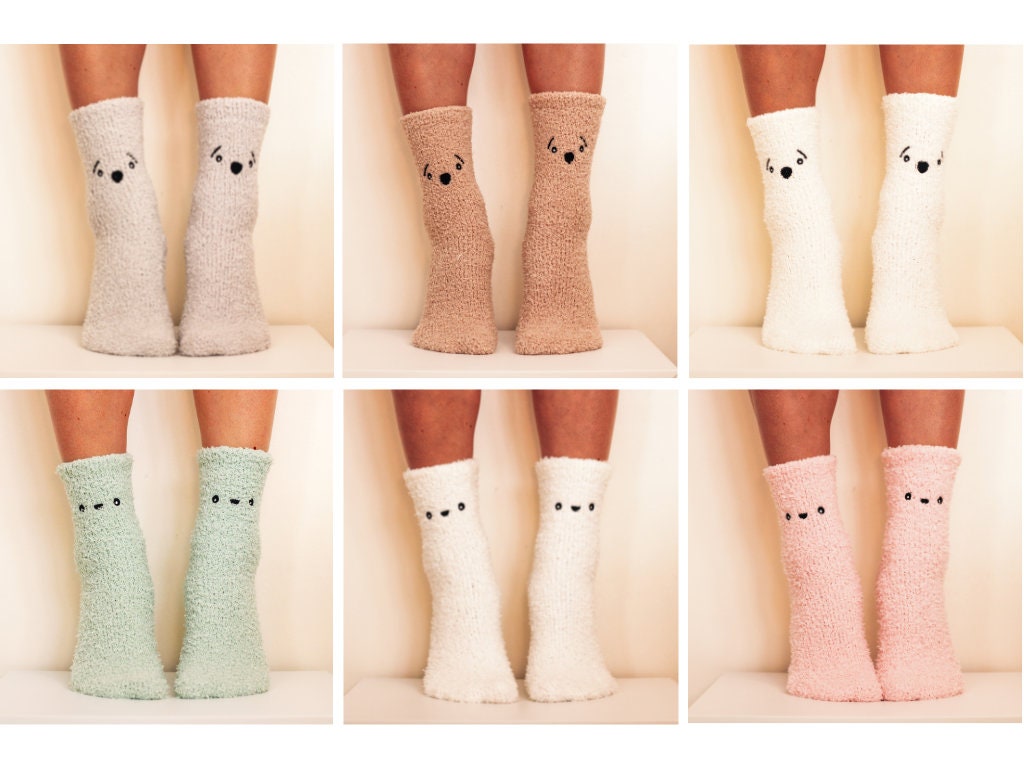Hand Packed Cute Emotional Super Soft Fluffy Socks - Etsy UK