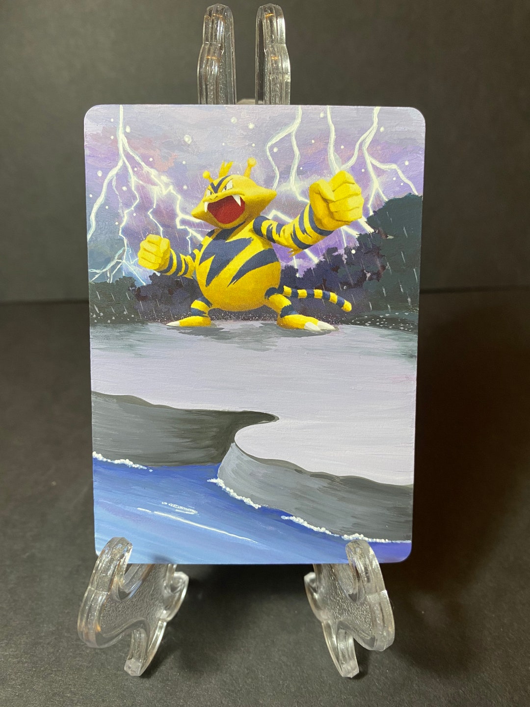 Hand Painted Electabuzz Pokemon Card - Etsy