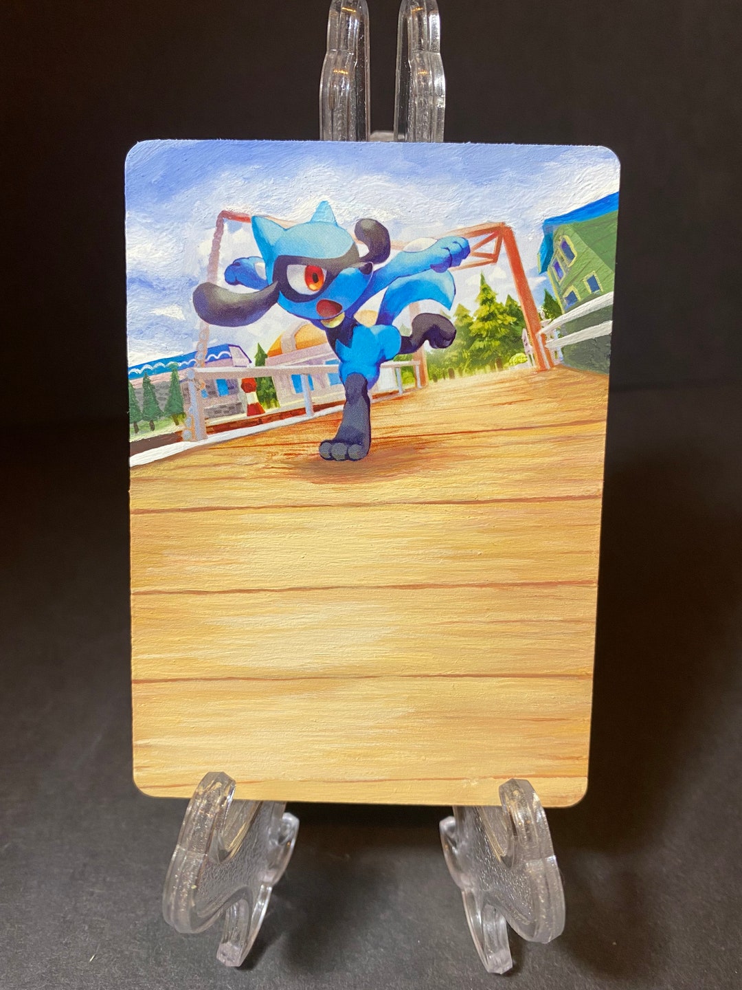 Hand Painted Riolu Pokemon Card - Etsy