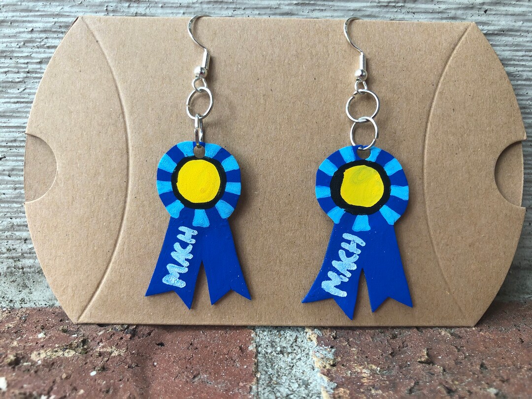 Dog Agility MACH Ribbon Earrings Shrinky Dink - Etsy