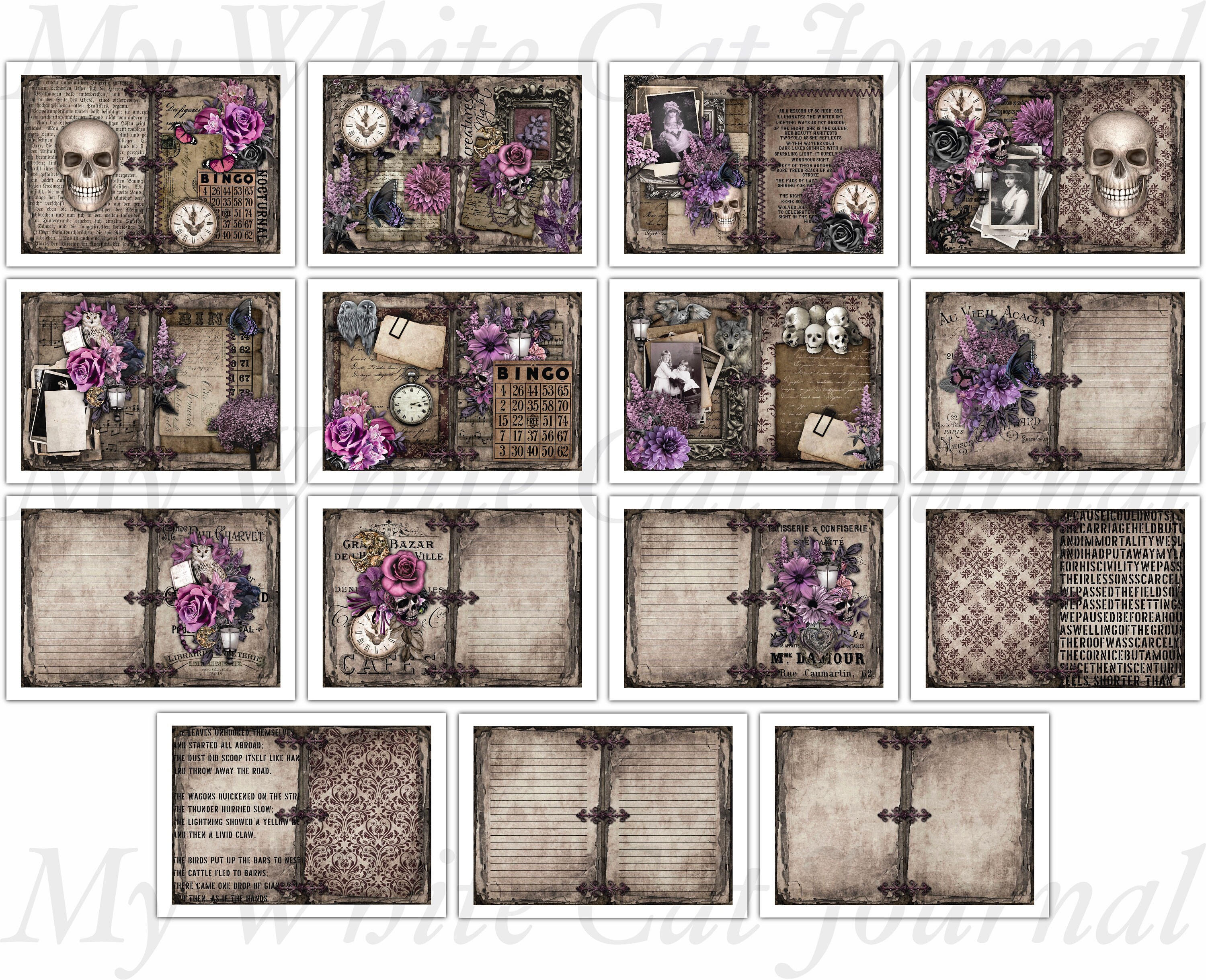 Junk Journal Nocturnal Grunge Printable Junk Journal Kit - Etsy