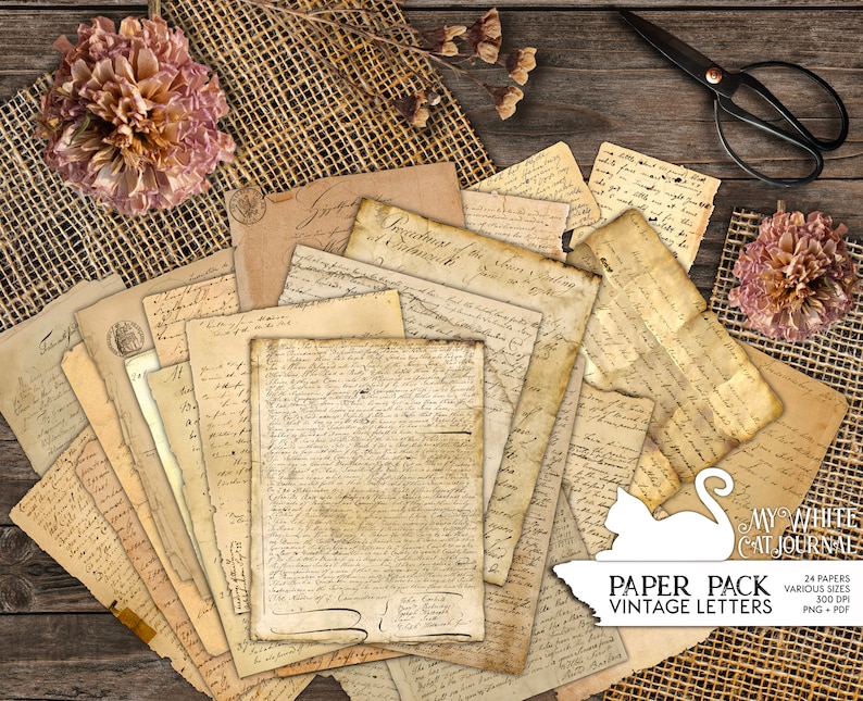 Junk Journal, Handwritten, Old Letters, Vintage, Antique, Ephemera, Old ...