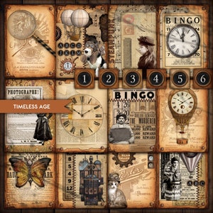 Mini Junk Journal Kit, Steampunk, Timeless Age, Printable, Ephemera ...