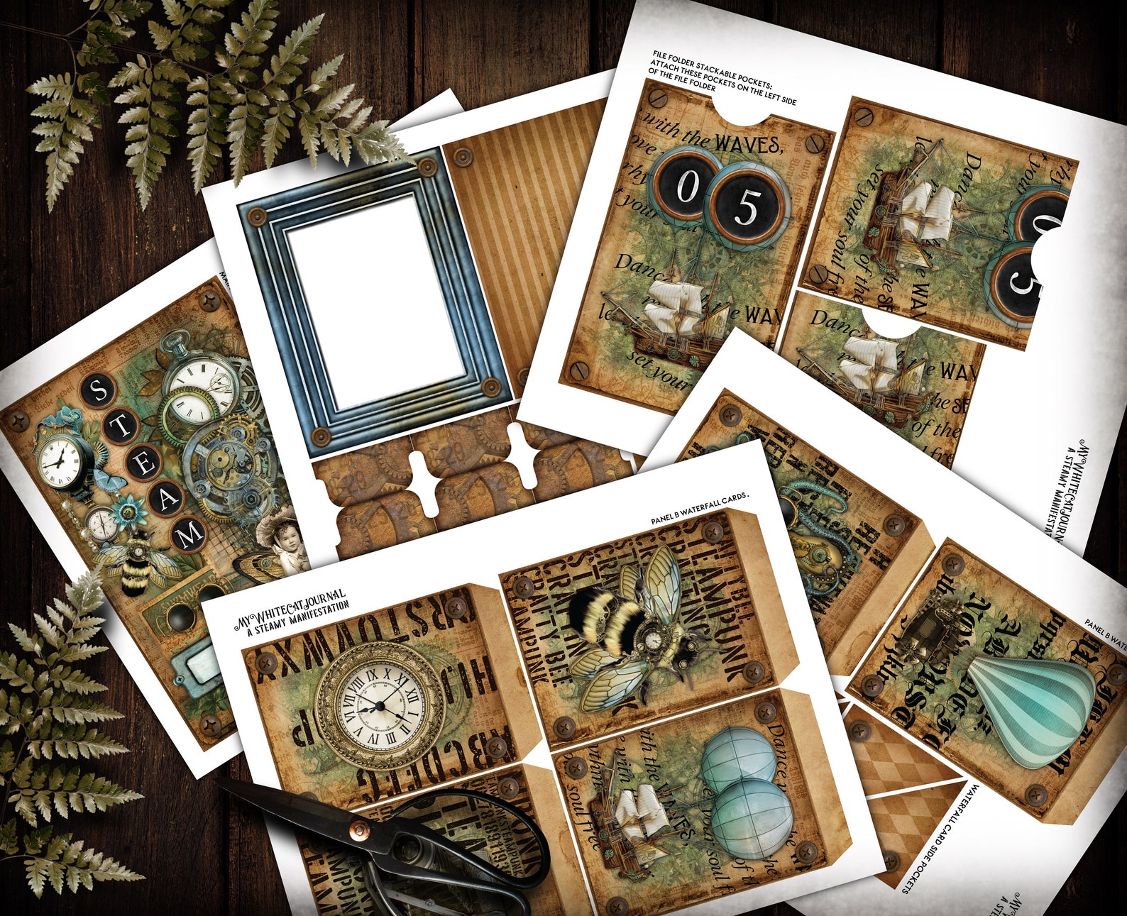 Junk Journal Steampunk Folding Folio Printable Folio Kit - Etsy