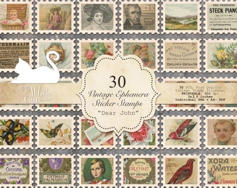 Faux Vintage Stamps | Etsy