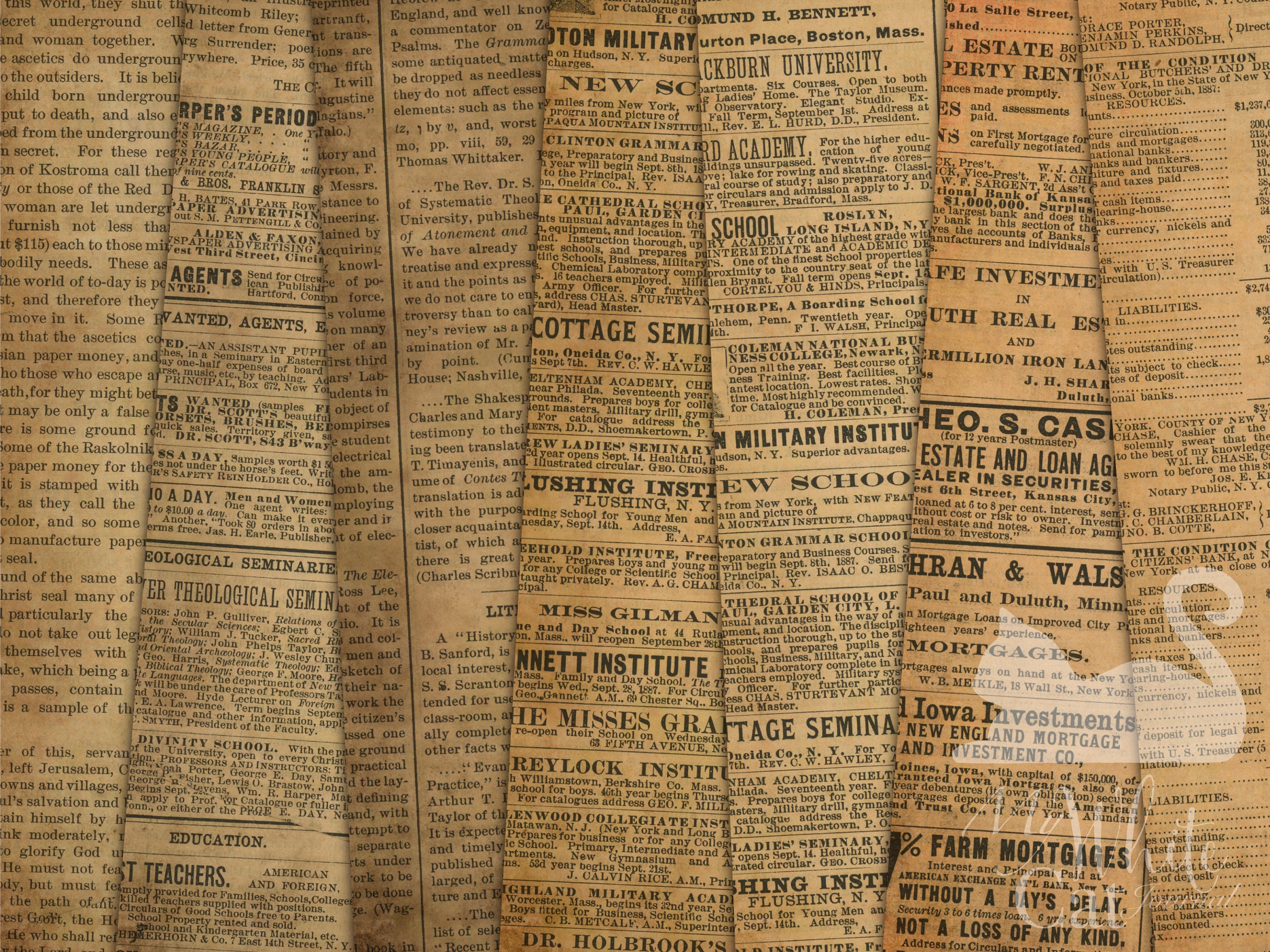 Printable Vintage Newspaper, Ephemera, Paper Pack, Old Paper, Junk ...