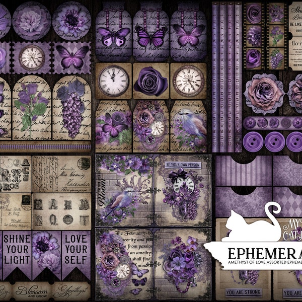 Purple Collage Kit - Etsy