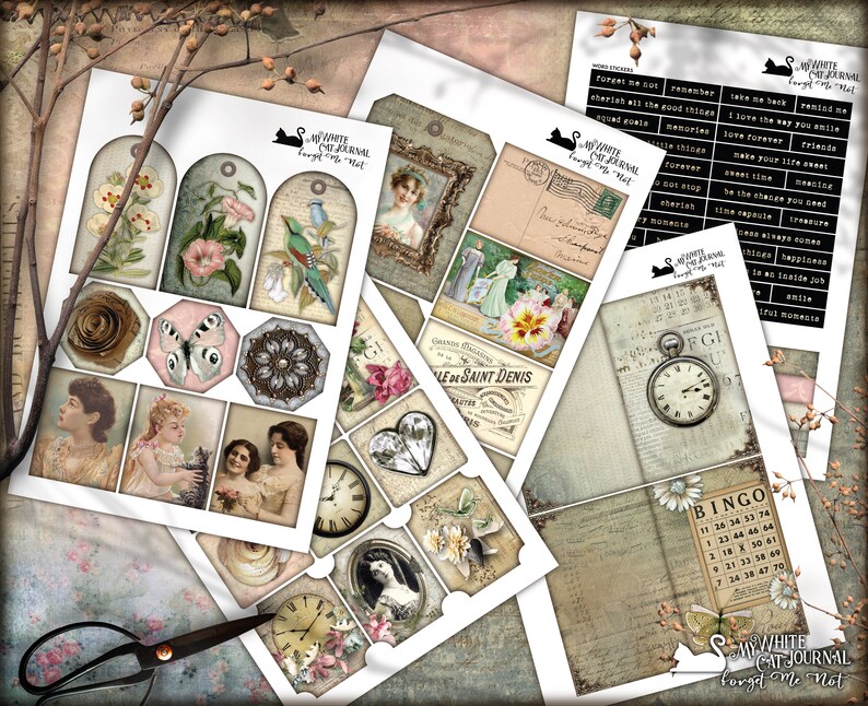 Junk Journal, Printable, Victorian, Junk Journal Kit, Craft Kit ...