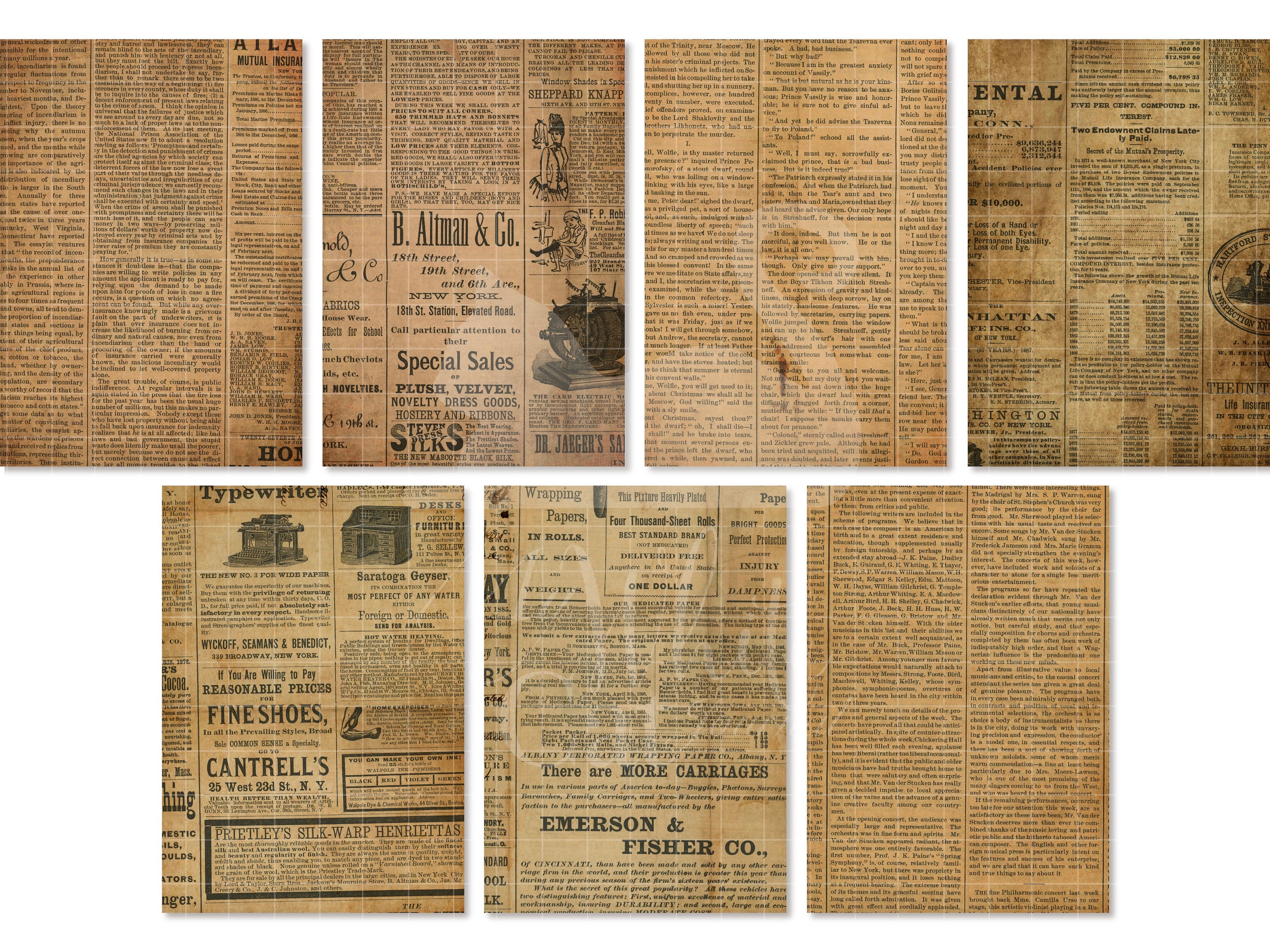 Printable Vintage Newspaper, Ephemera, Paper Pack, Old Paper, Junk ...