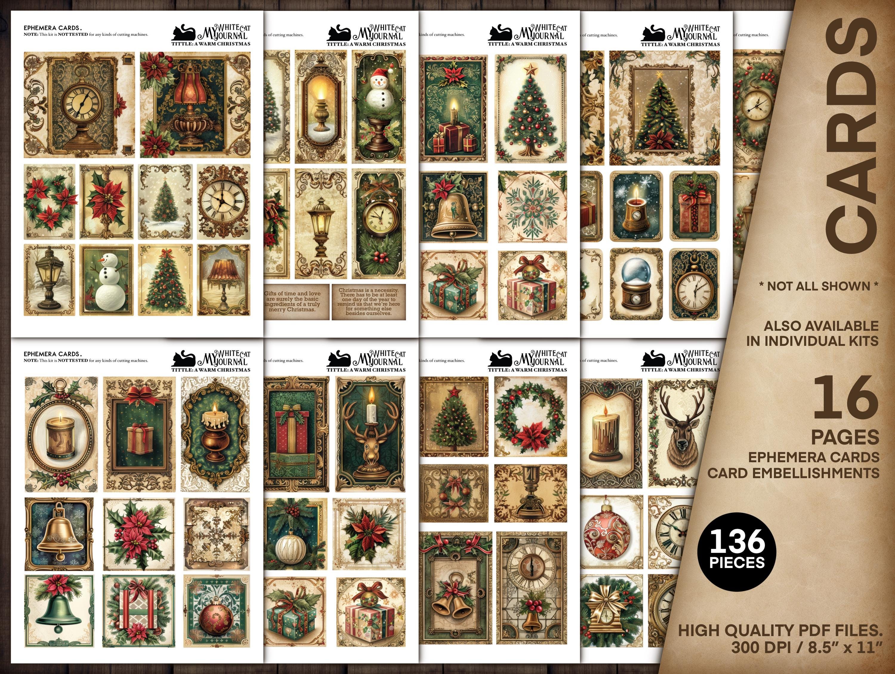 Warm Christmas Junk Journal Kit: Printable Ephemera Bundle (digital ...