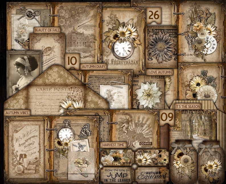 Junk Journal Autumn Printable Mini Junk Journal Kit - Etsy