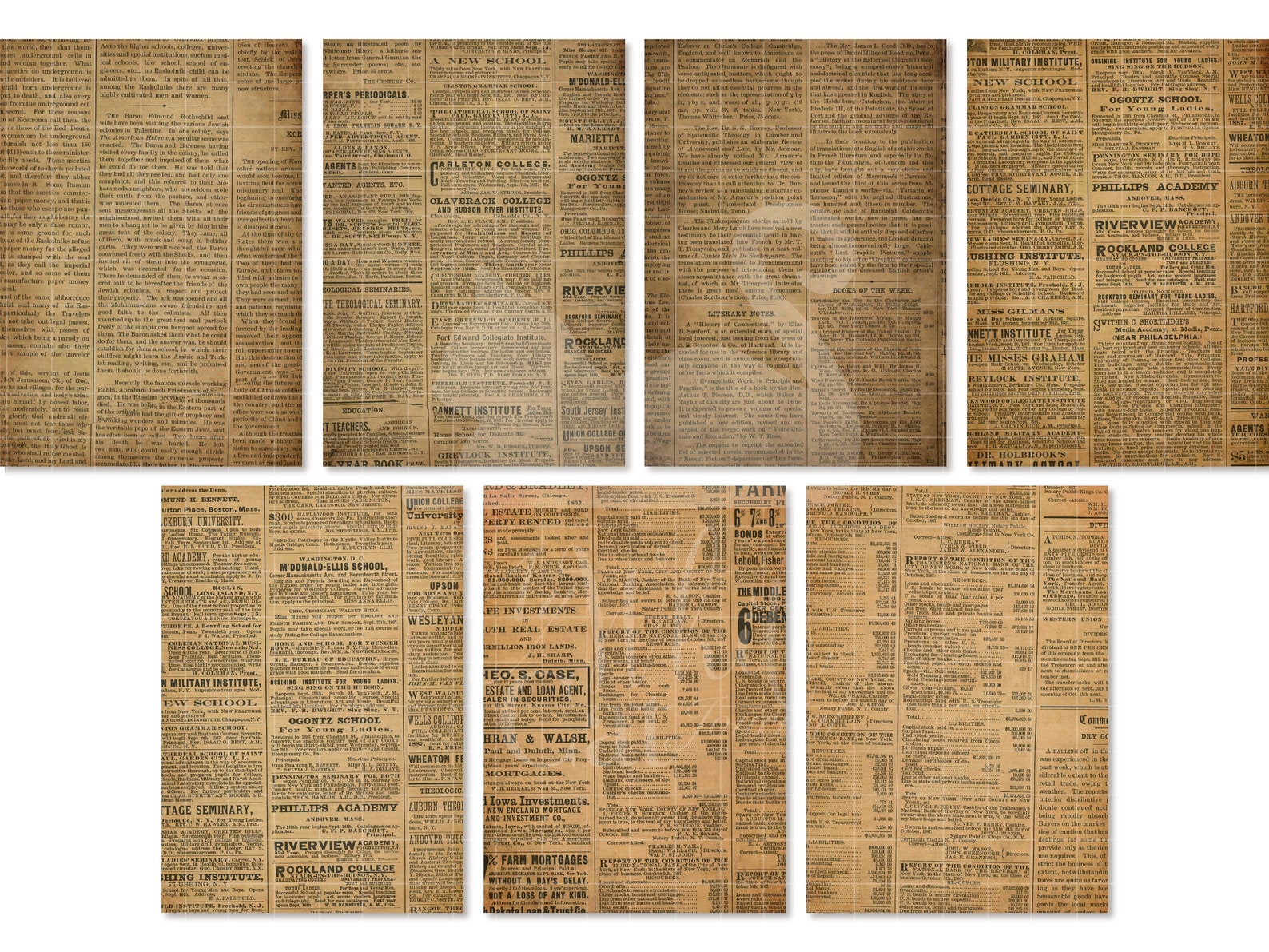 Printable Vintage Newspaper Ephemera Paper Pack Old Paper - Etsy