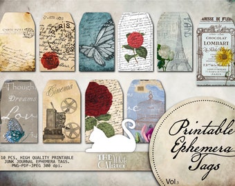 Junk Journal Printable Ticket Faux Tickets Ephemera - Etsy