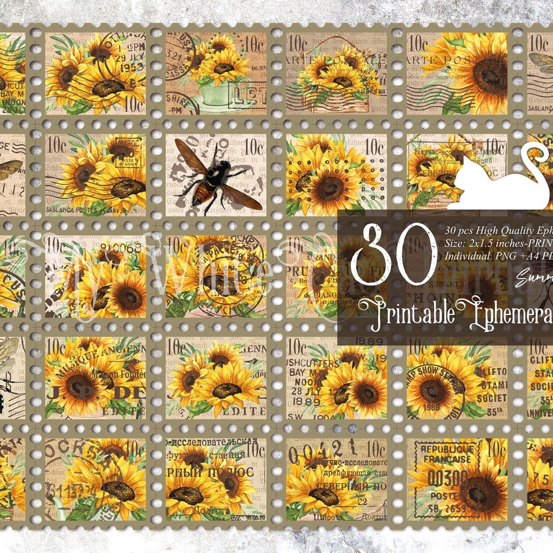 Sunflower Stamp - Etsy