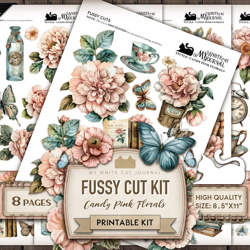 Printable Floral Stickers - Etsy