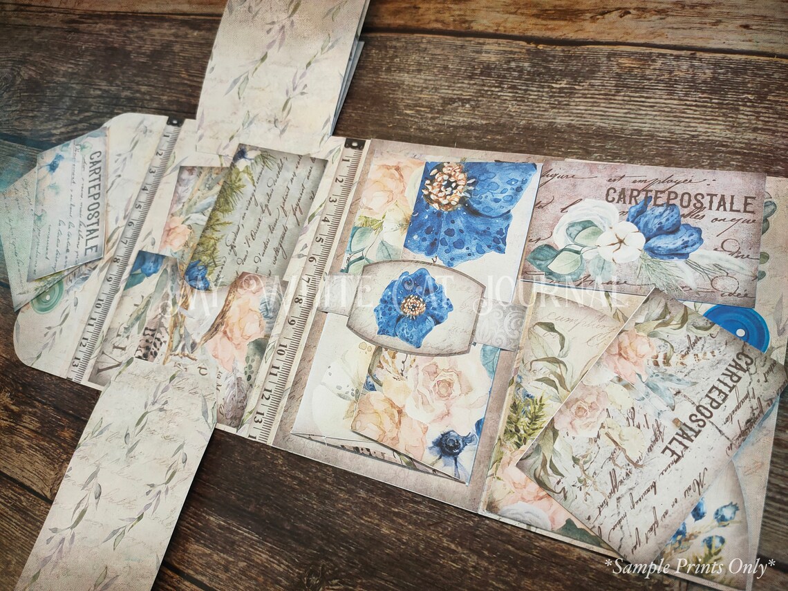 Junk Journal Woodland Trifold Folding Folio Loaded Folder - Etsy