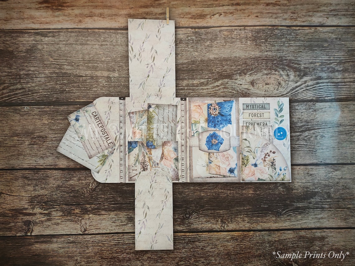 Junk Journal Woodland Trifold Folding Folio Loaded Folder - Etsy