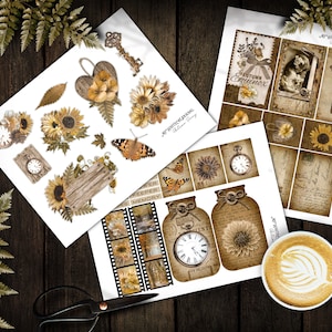 Junk Journal, Autumn Diary, Folio, Folding Folio, Loaded Folder, Craft Kit, Printable, Ephemera ...