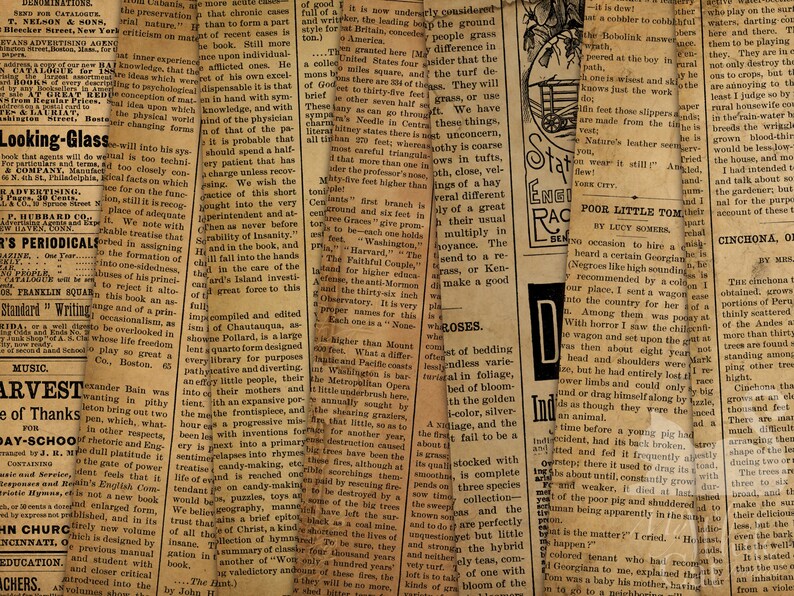 Junk Journal, Vintage Newspaper, Printable, Ephemera, Newsprint, Paper ...