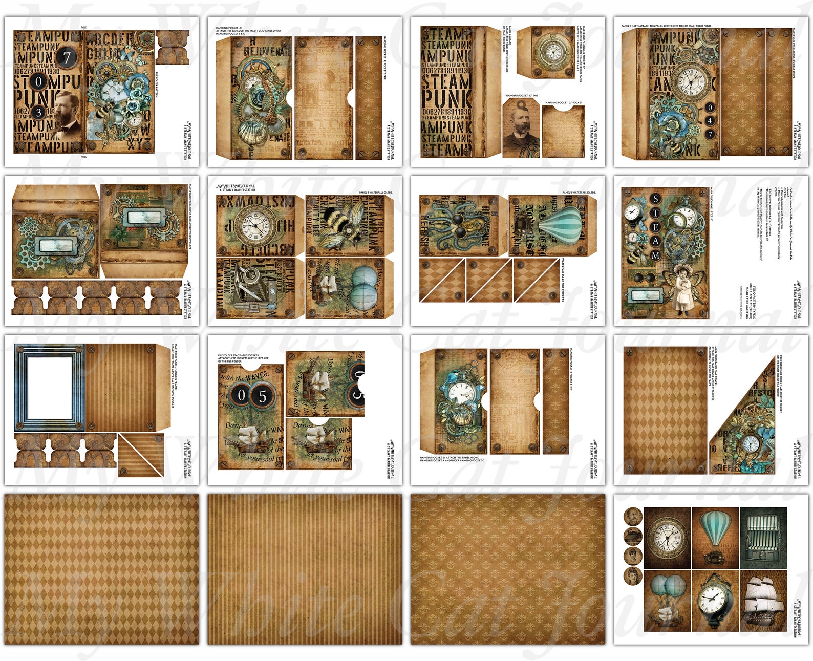 Junk Journal Steampunk Folding Folio Printable Folio Kit - Etsy