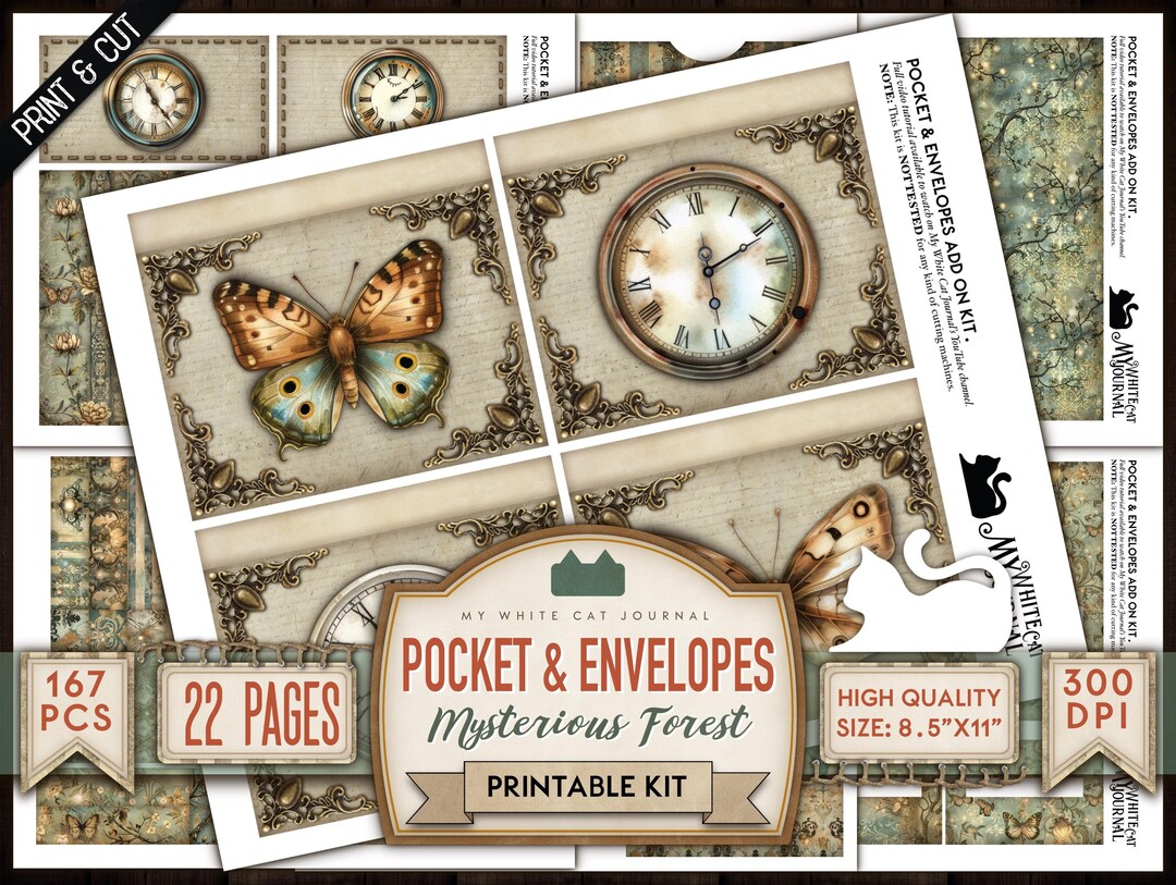 Mysterious Forest Junk Journal Pockets & Envelopes (digital Download ...